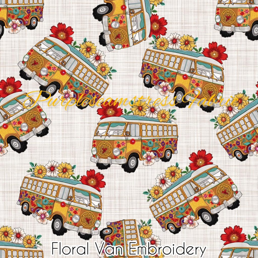 Faux Floral Van Embroidery Cotton Lycra – Purpleseamstress Fabric