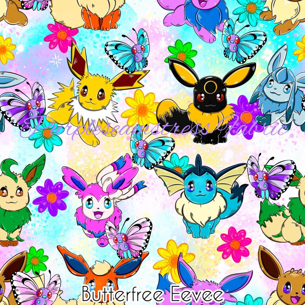 Butterfree Eevee – Fabric – Purpleseamstress Fabric