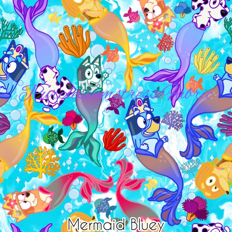 Mermaid Bluey – Purpleseamstress Fabric