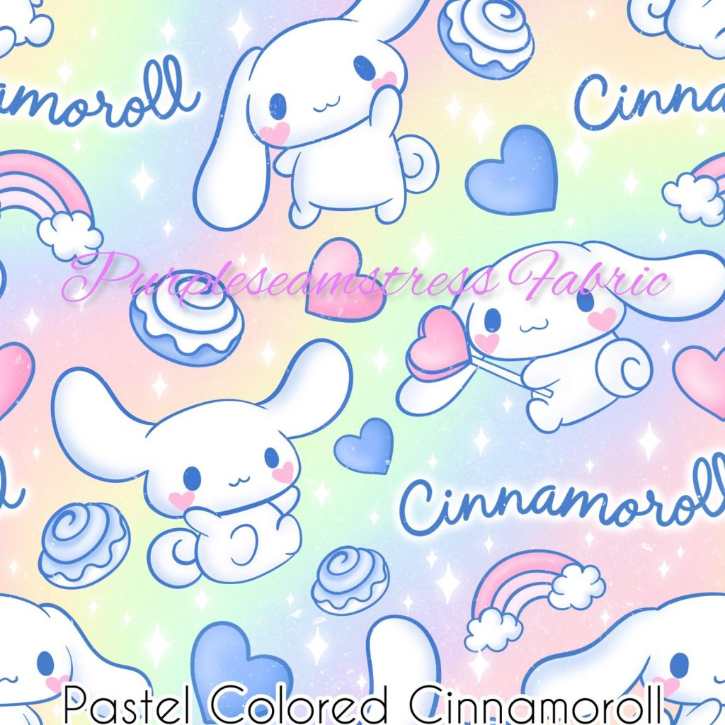 Pastel Colored Cinnamoroll – Fabric – Purpleseamstress Fabric