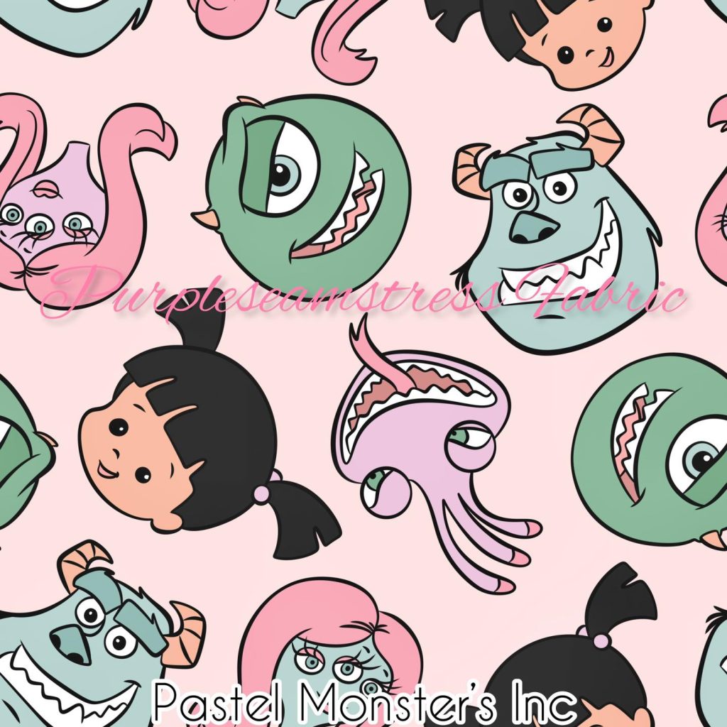 Pastel Monsters Inc – Purpleseamstress Fabric