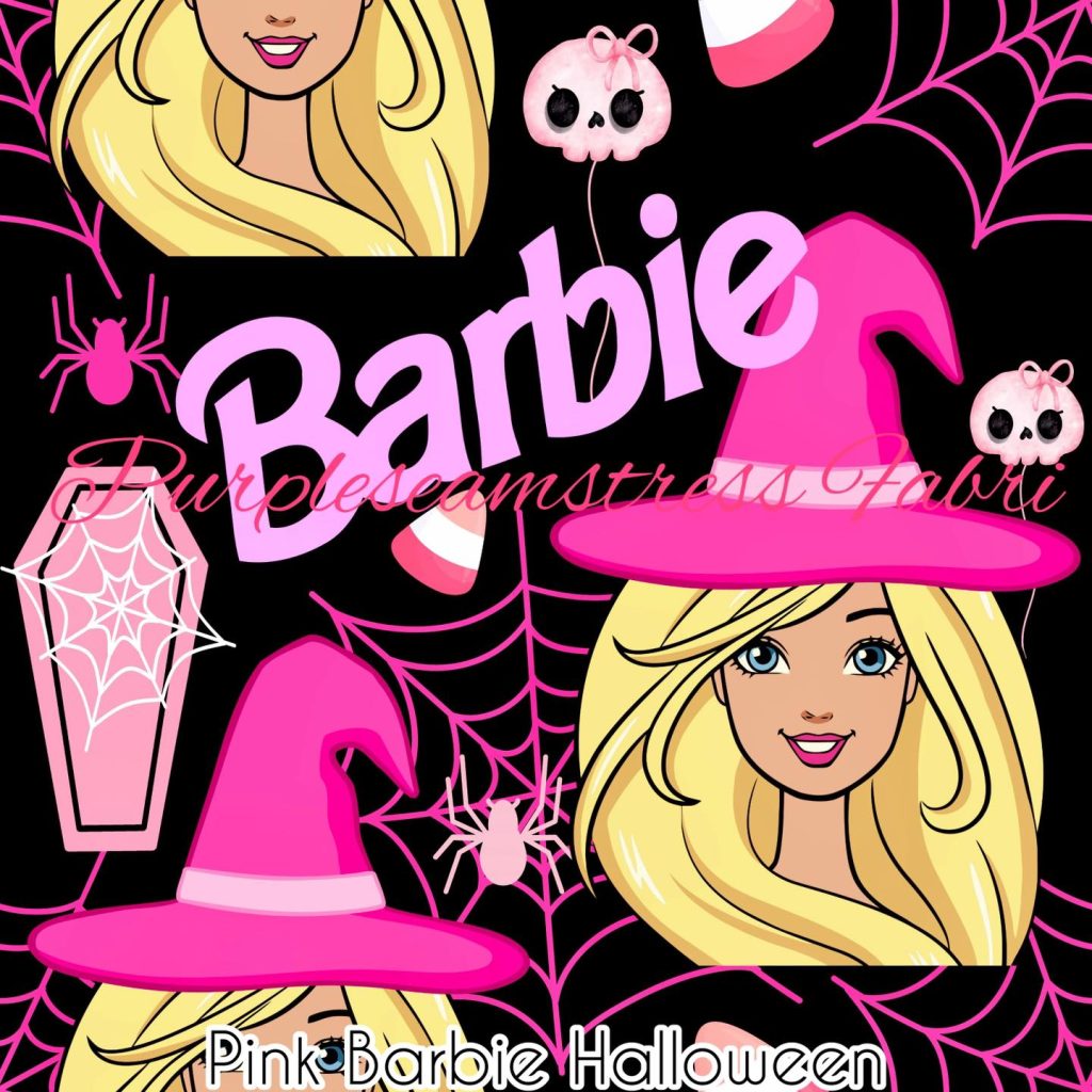 Pink Barbie Halloween – Fabric – Purpleseamstress Fabric