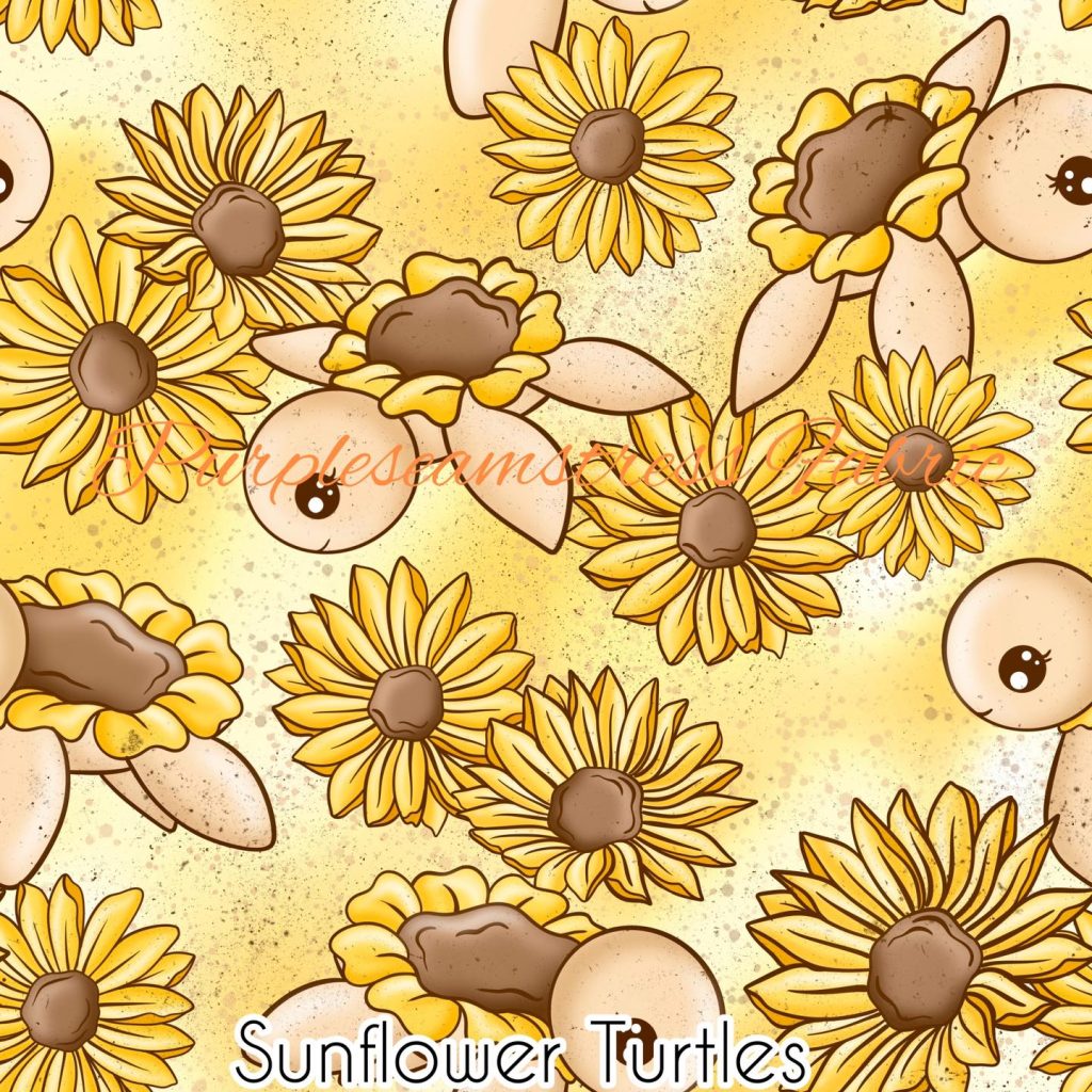 Sunflower Turtles – Fabric – Purpleseamstress Fabric