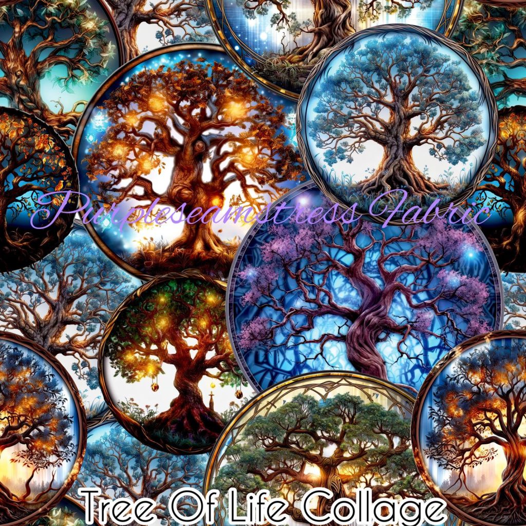 Tree of Life Collage – Purpleseamstress Fabric