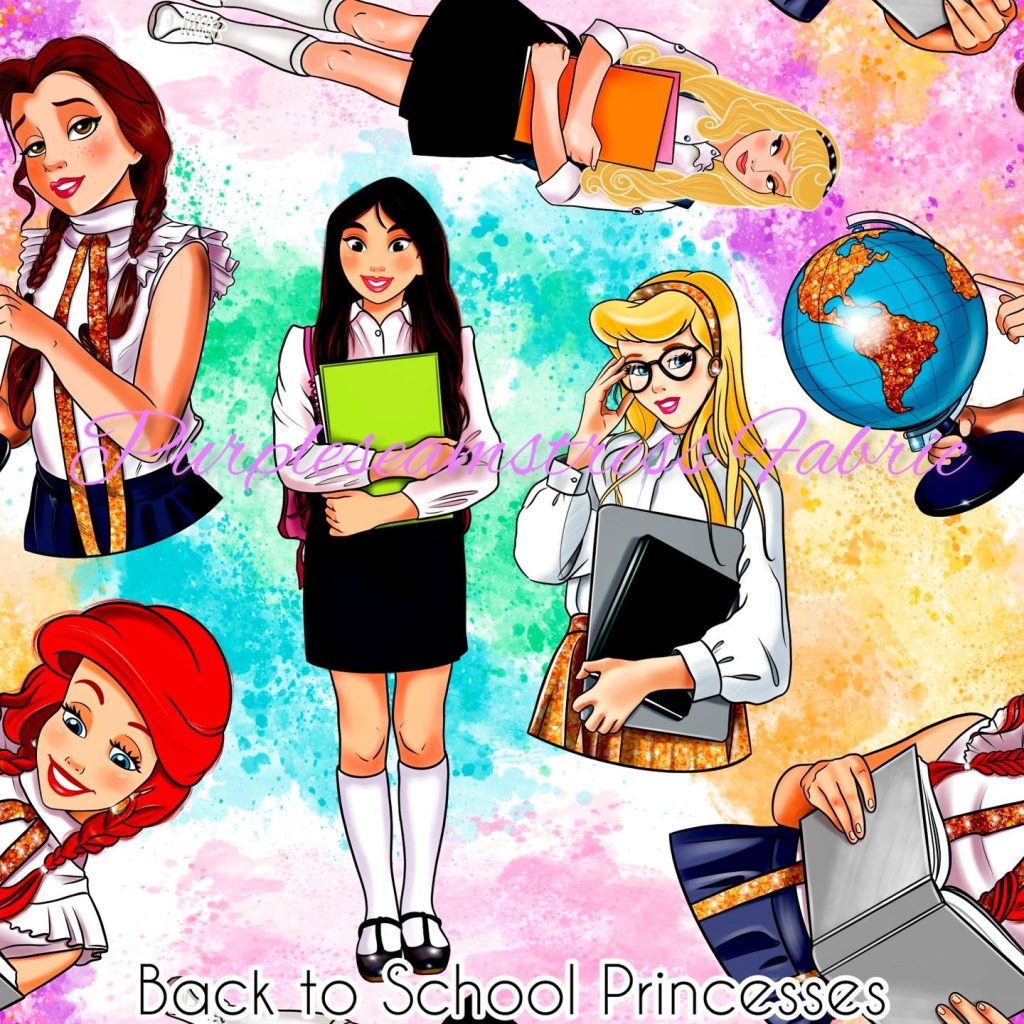 Back to School Princesses – Fabric – Purpleseamstress Fabric