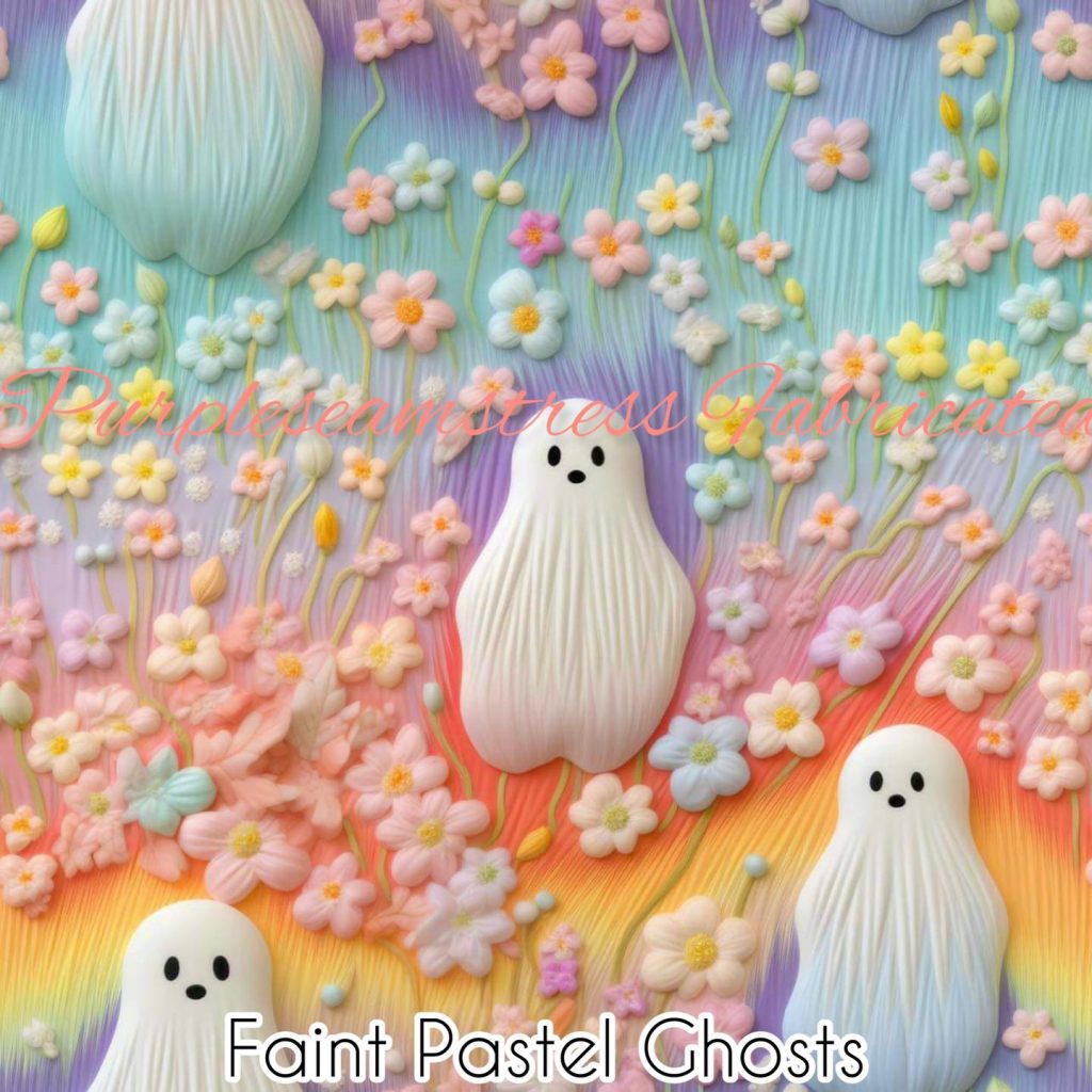 Faux Faint Pastel Ghosts – Purpleseamstress Fabric