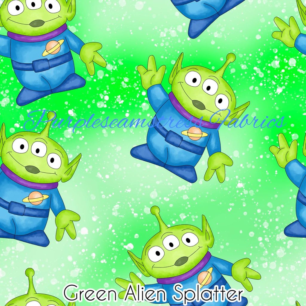 Green Alien Splatter – Fabric – Purpleseamstress Fabric
