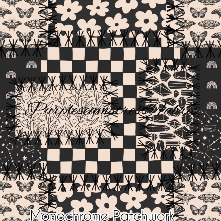 Monochrome Patchwork – Purpleseamstress Fabric