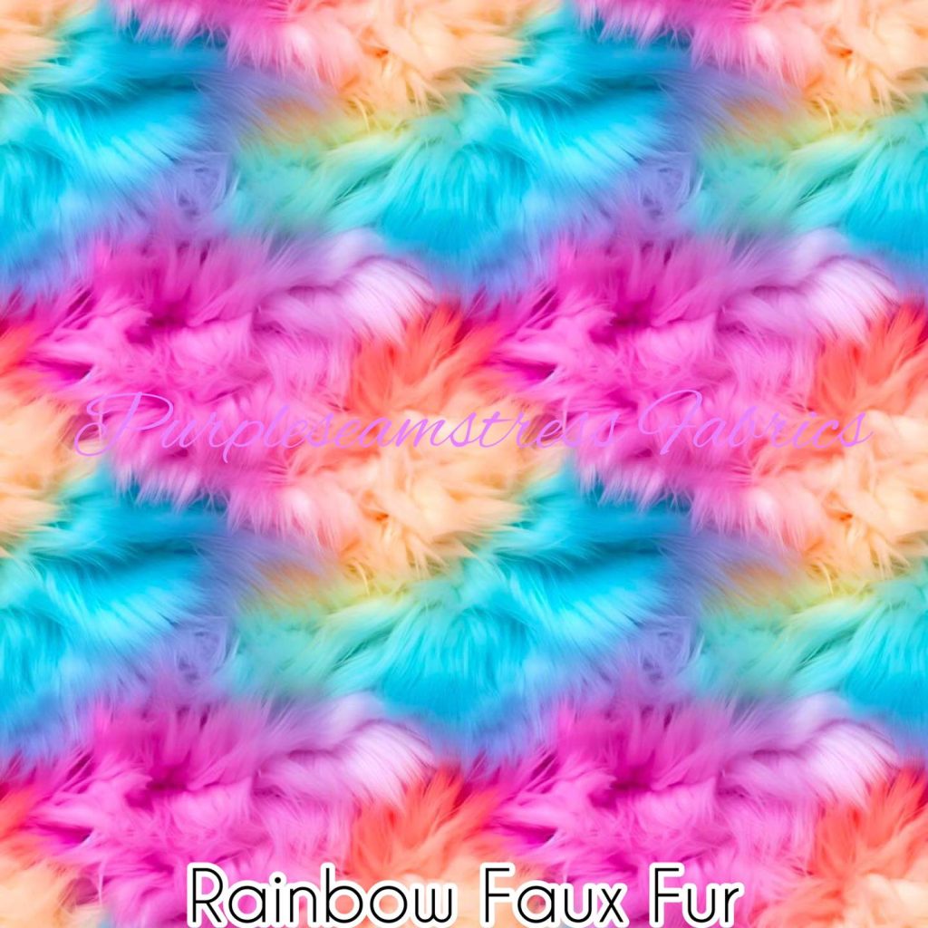 Rainbow Faux Fur Cotton Lycra – Purpleseamstress Fabric