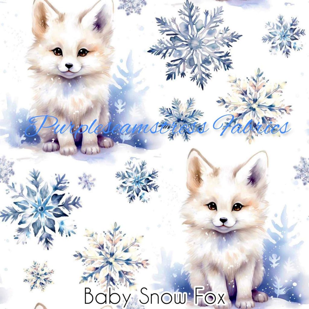 Baby Snow Fox – Fabric – Purpleseamstress Fabric