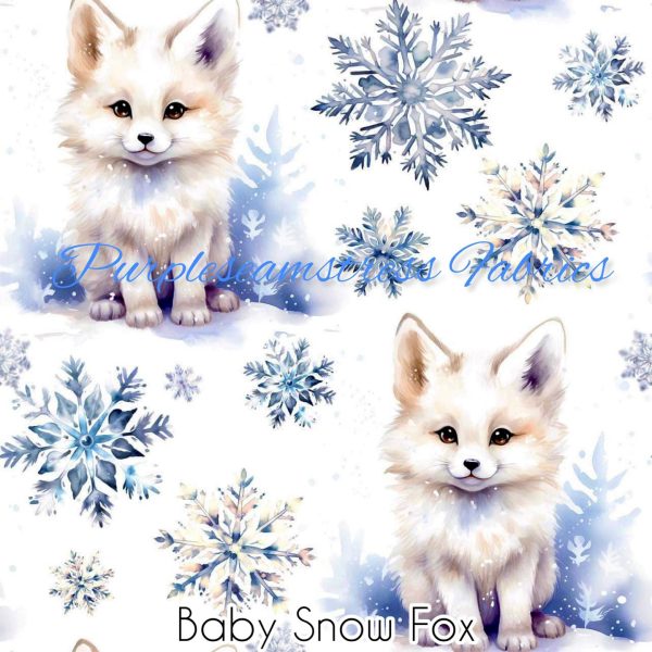 Baby Snow Fox – Fabric – Purpleseamstress Fabric