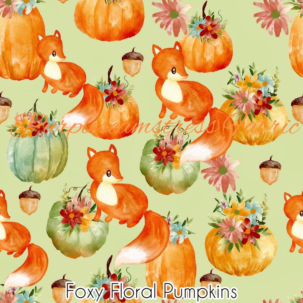 Foxy Floral Pumpkins – Fabric – Purpleseamstress Fabric