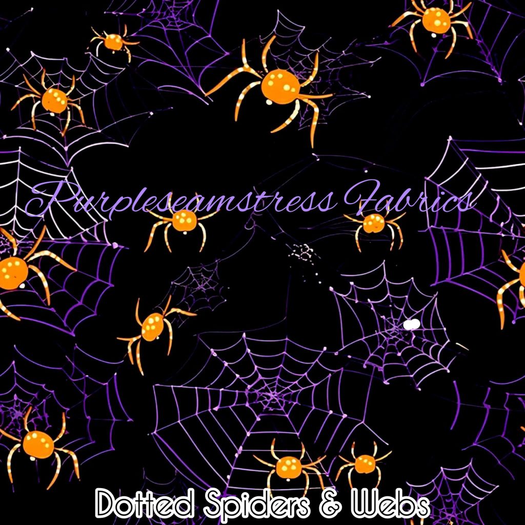Dotted Spiders & Webs – Purpleseamstress Fabric