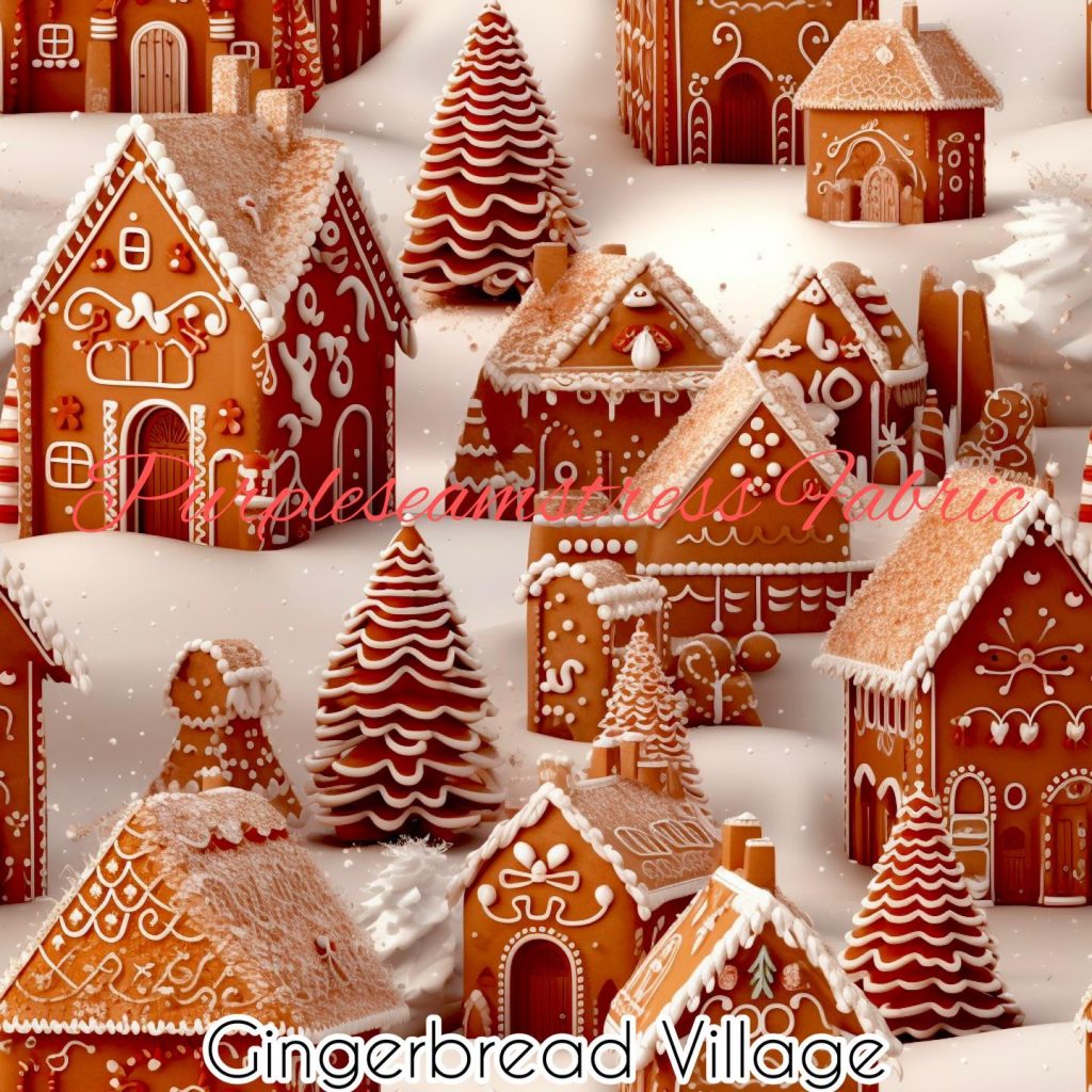Gingerbread Village – Fabric – Purpleseamstress Fabric