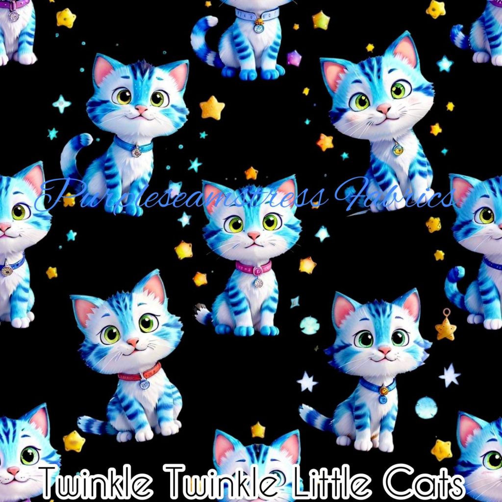 Twinkle Twinkle Little Cats – Fabric – Purpleseamstress Fabric