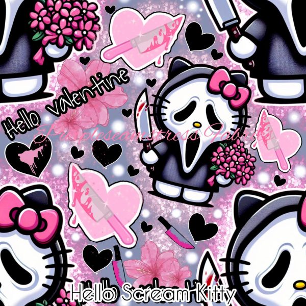 Hello Scream Kitty – Fabric – Purpleseamstress Fabric