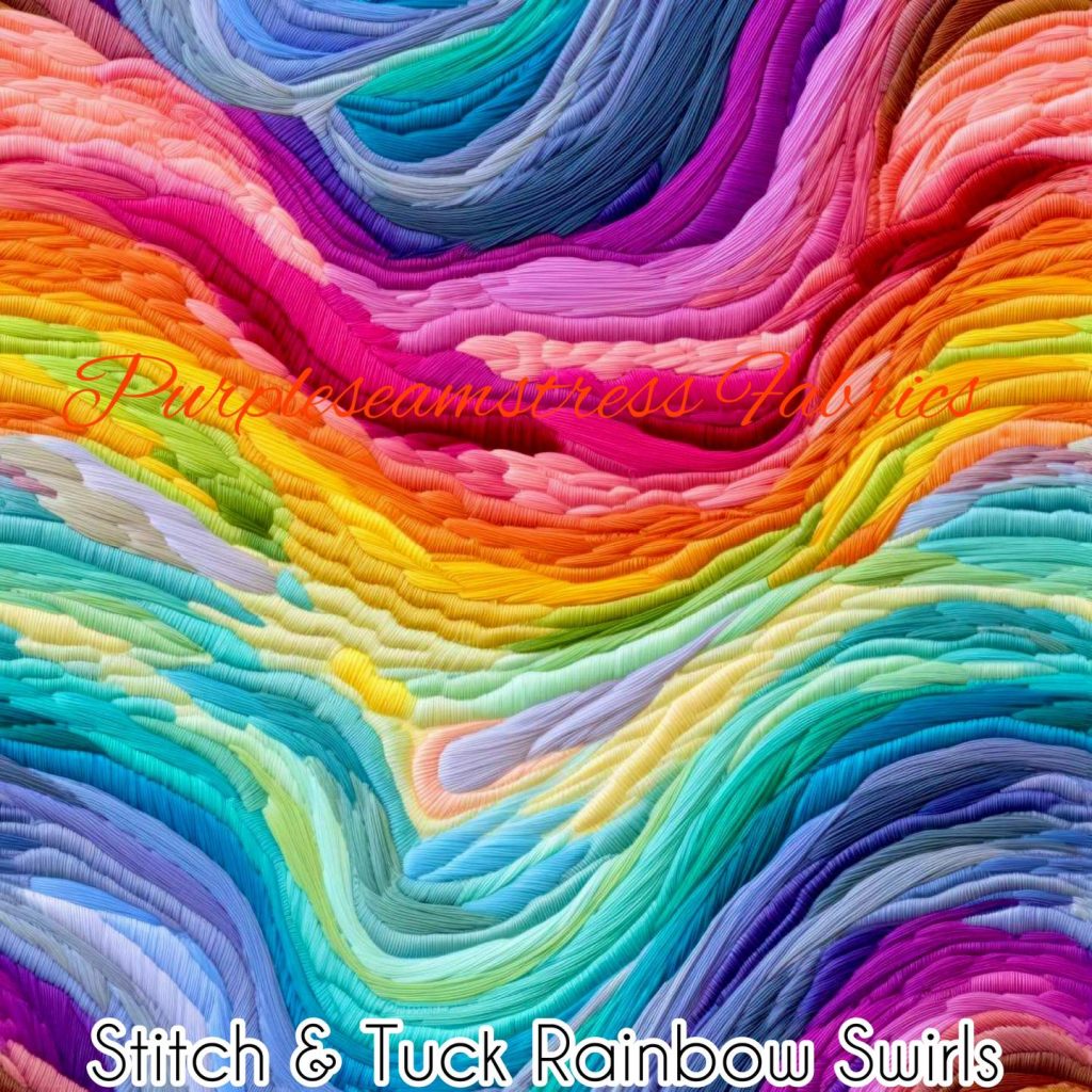 Stitch & Tuck Rainbow Swirls – Purpleseamstress Fabric