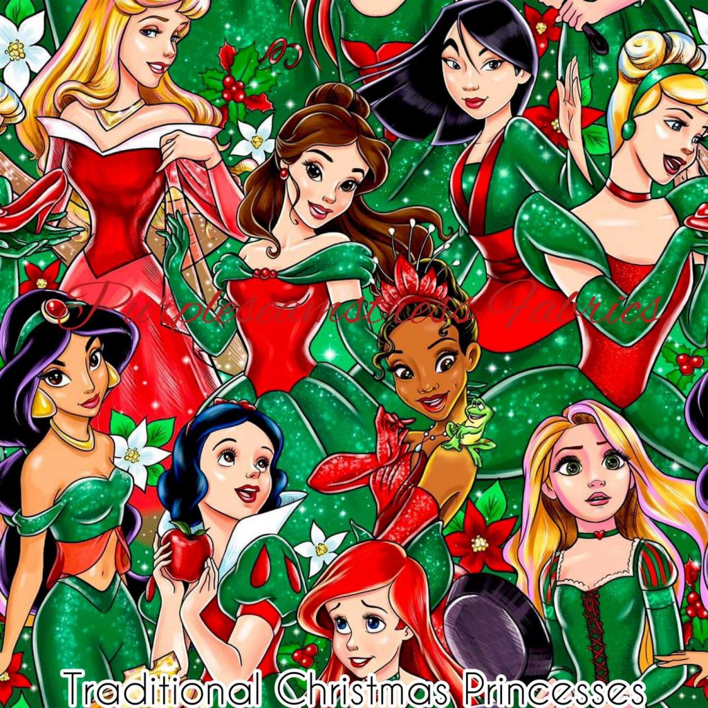 Traditional Christmas Princesses – Fabric – Purpleseamstress Fabric