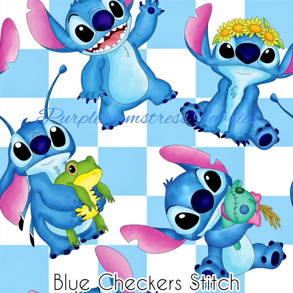 Blue Checkers Stitch – Purpleseamstress Fabric