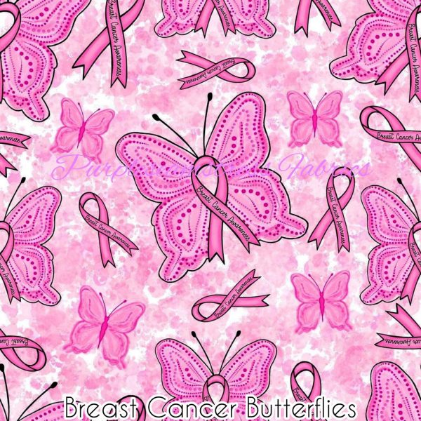 Breast Cancer Butterflies – Purpleseamstress Fabric