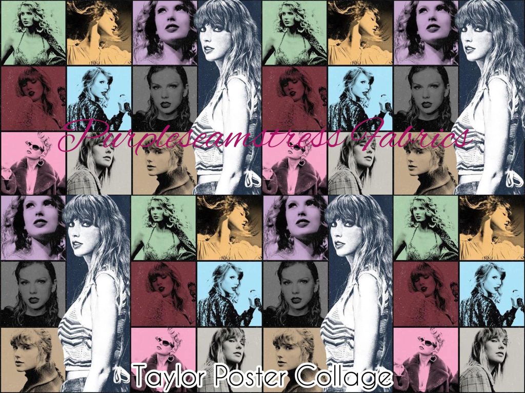 Taylor Poster Collage – Fabric – Purpleseamstress Fabric