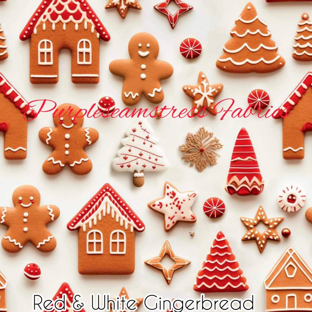 Red & White Gingerbread – Purpleseamstress Fabric