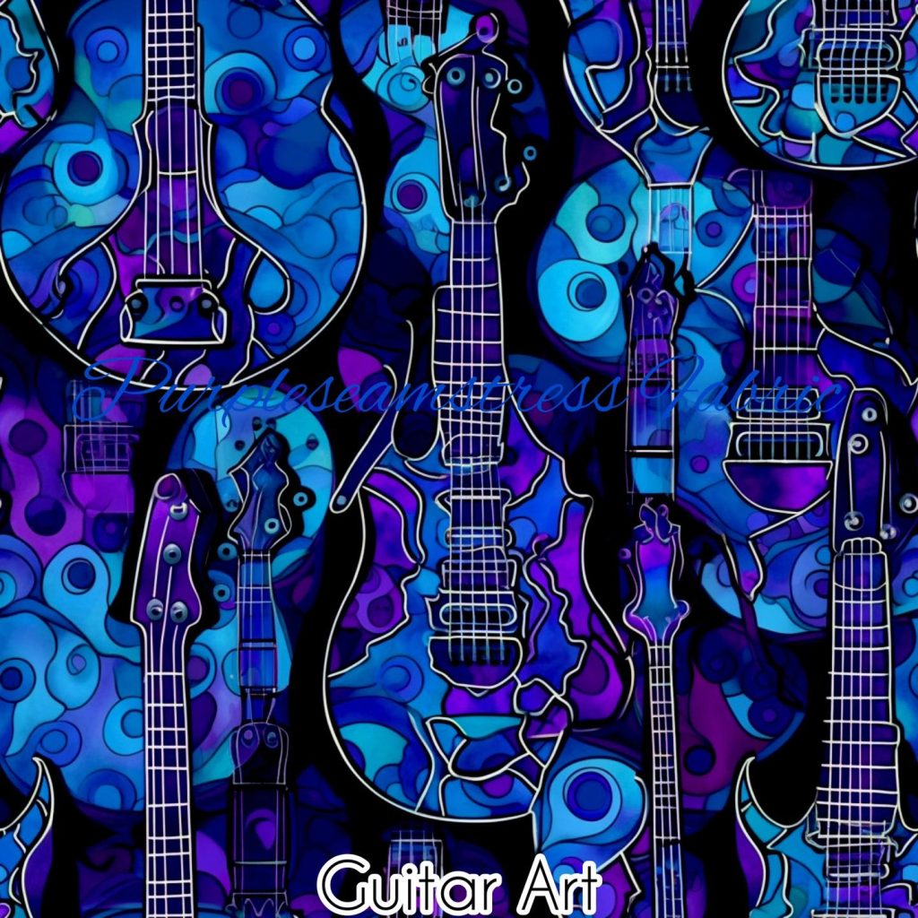 Guitar Art – Fabric – Purpleseamstress Fabric