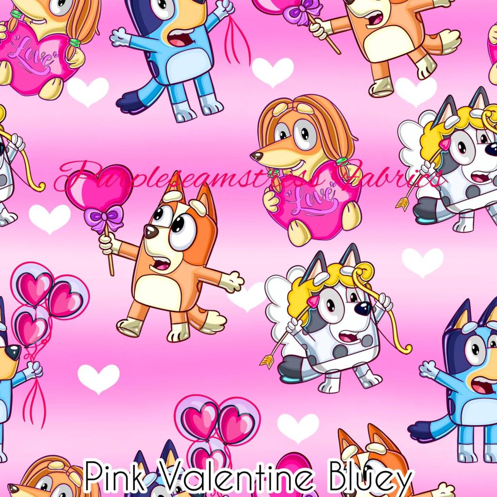 Pink Valentine Bluey – Purpleseamstress Fabric