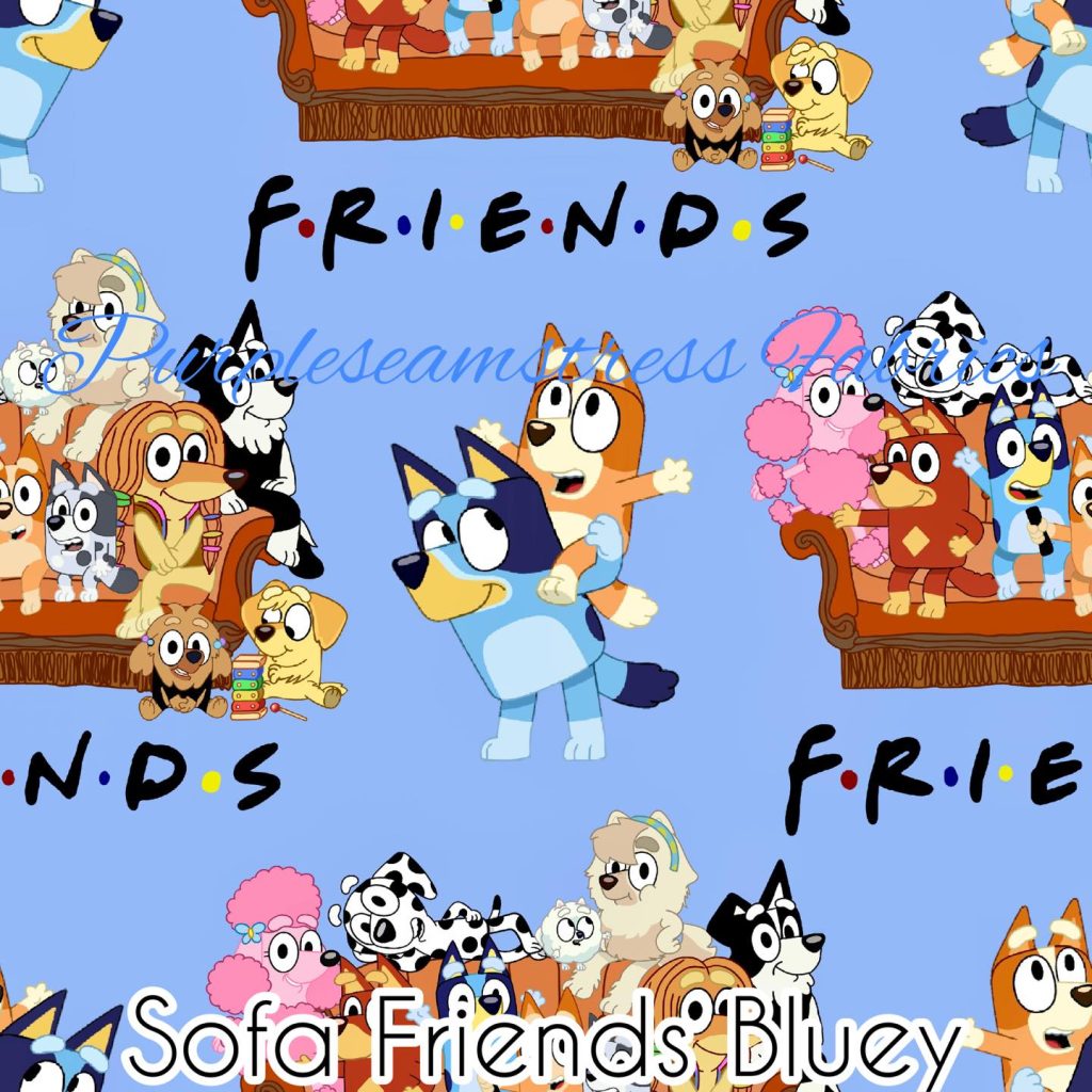 Sofa Friends Bluey – Fabric – Purpleseamstress Fabric