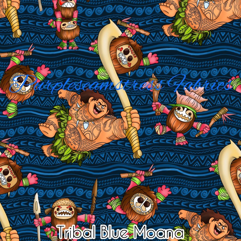Tribal Blue Moana – Purpleseamstress Fabric
