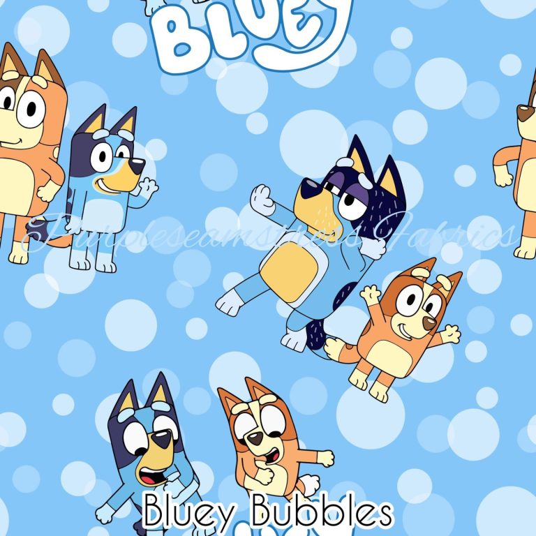 Bluey Bubbles – Fabric – Purpleseamstress Fabric