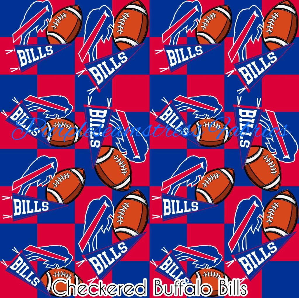 Checkered Buffalo Bills – Fabric – Purpleseamstress Fabric