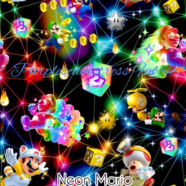 Neon Mario Cotton Lycra – Purpleseamstress Fabric