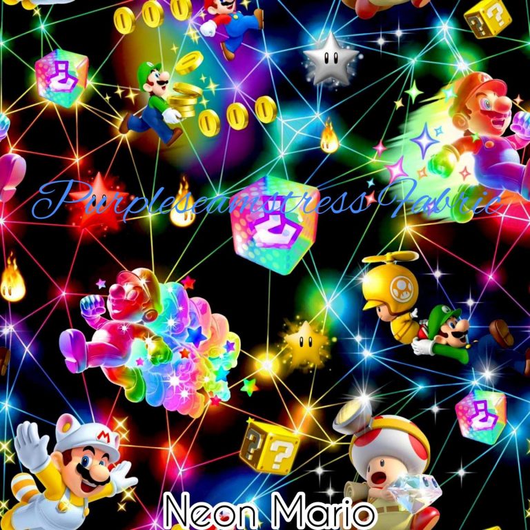 Neon Mario Cotton Lycra – Purpleseamstress Fabric