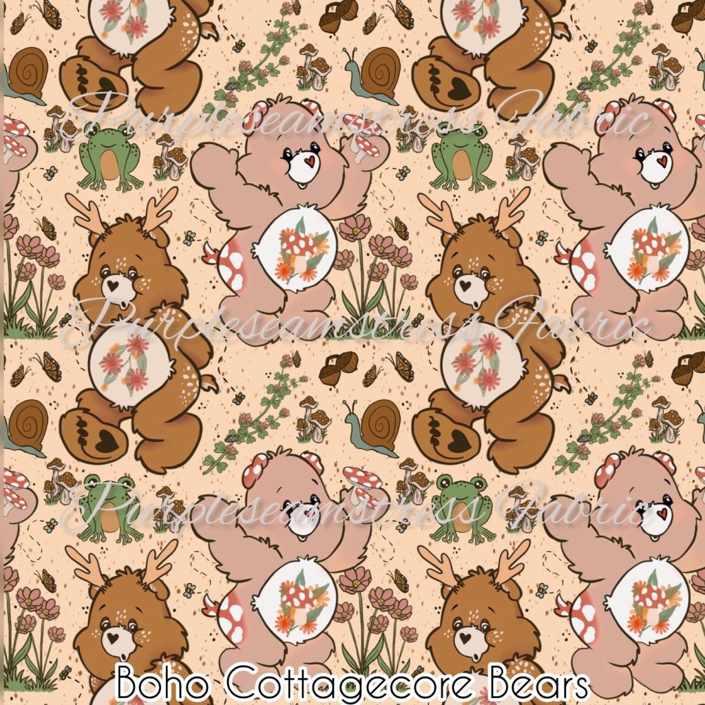 Boho Cottagecore Bears – Purpleseamstress Fabric