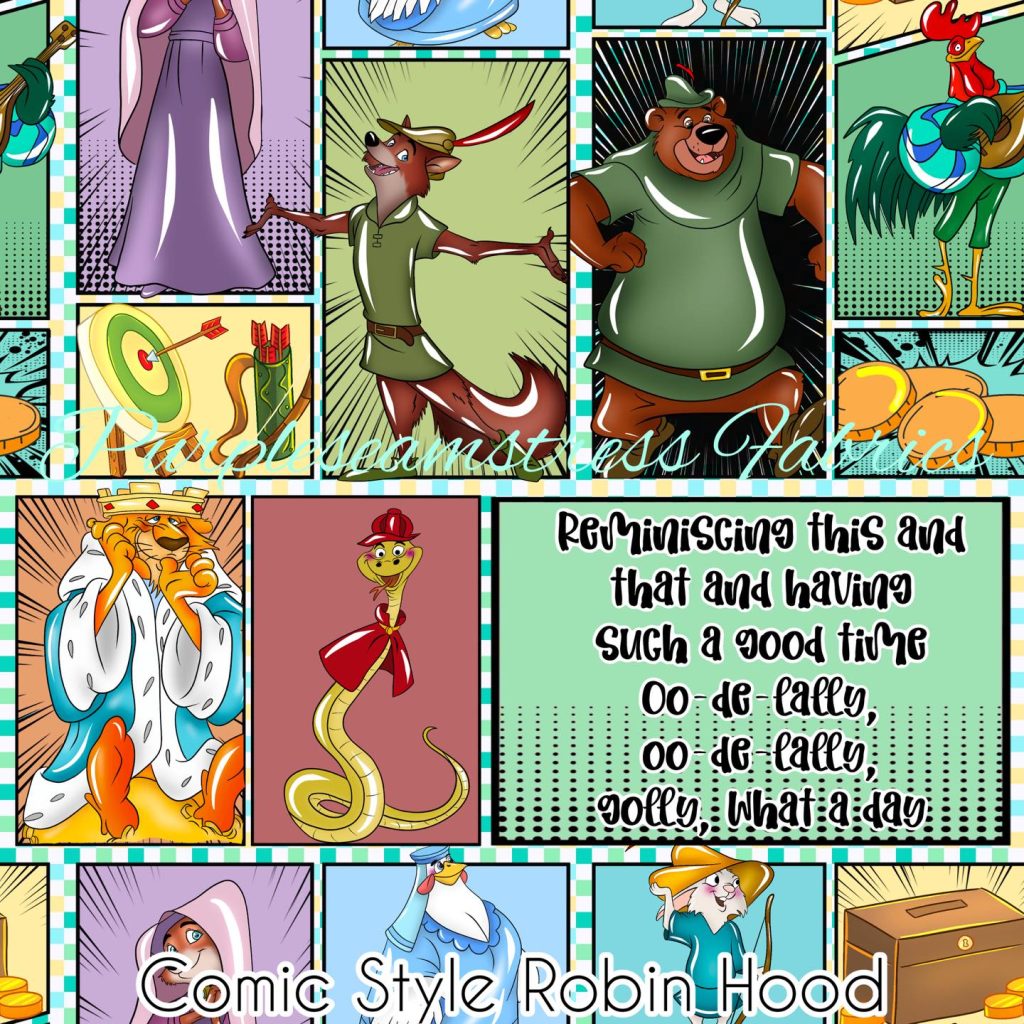 Comic Style Robin Hood – Fabric – Purpleseamstress Fabric