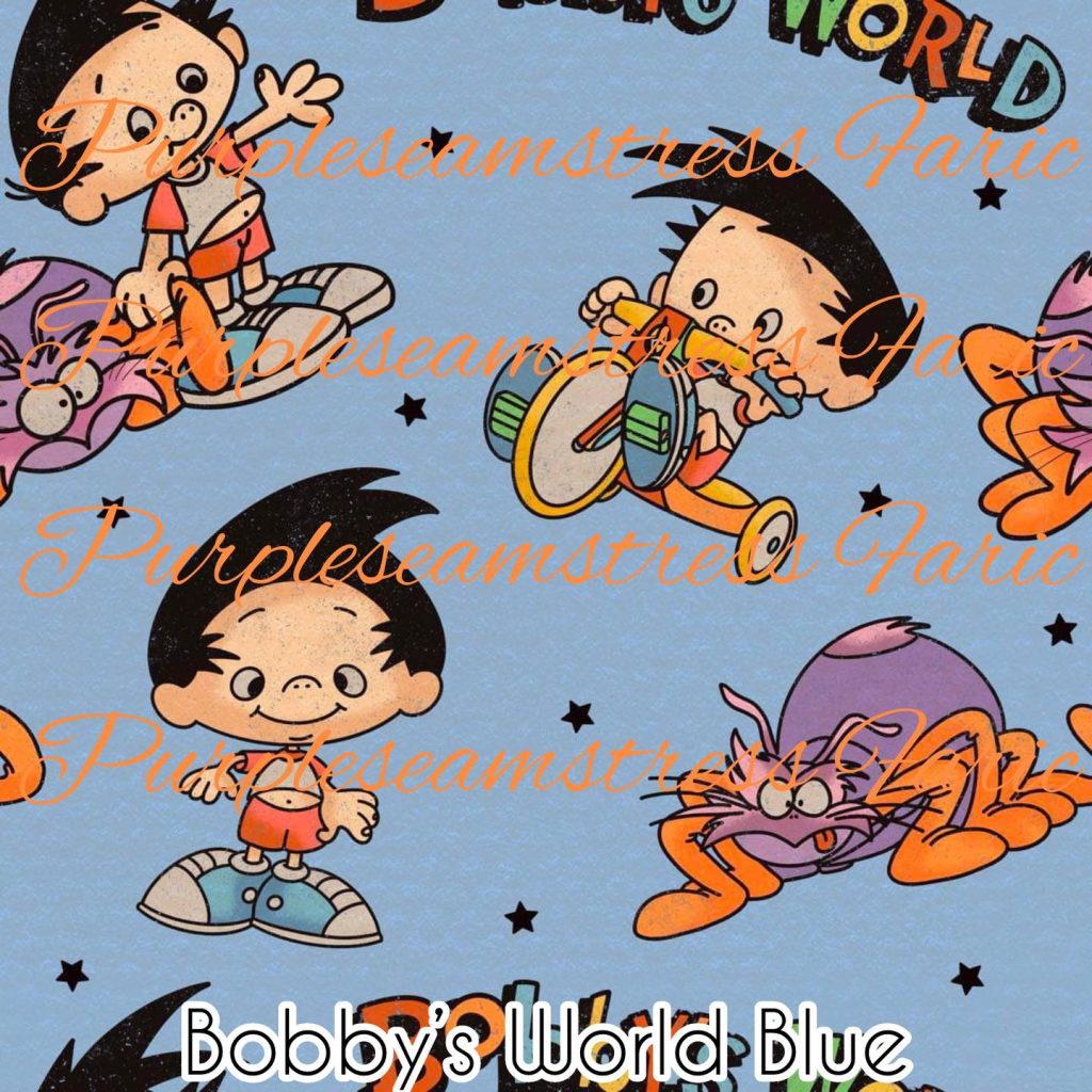 Bobby’s World Blue – Fabric – Purpleseamstress Fabric