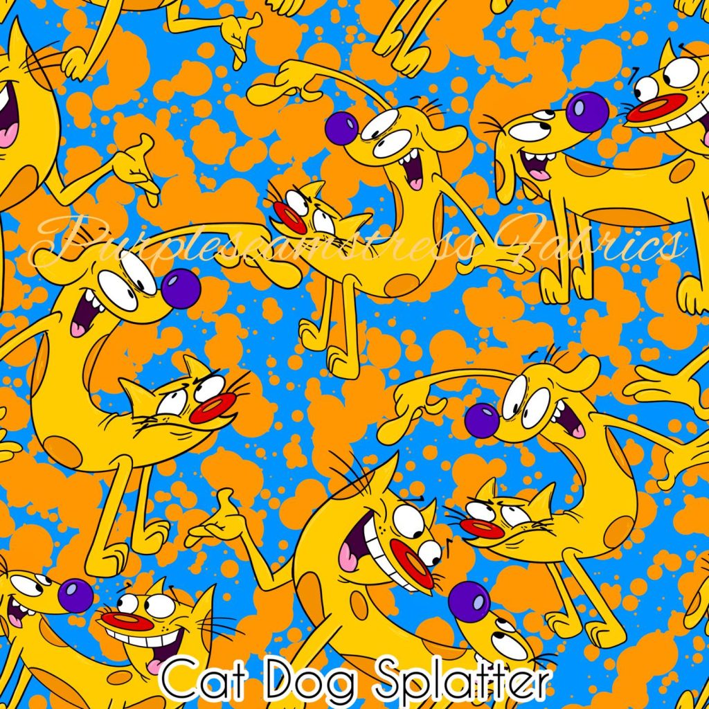 Cat Dog Splatter – Purpleseamstress Fabric