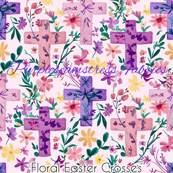 Floral Easter Crosses – Purpleseamstress Fabric