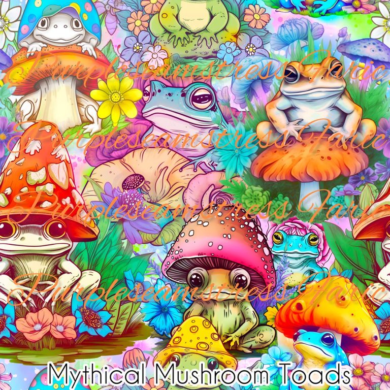 Mythical Mushroom Toads – Purpleseamstress Fabric