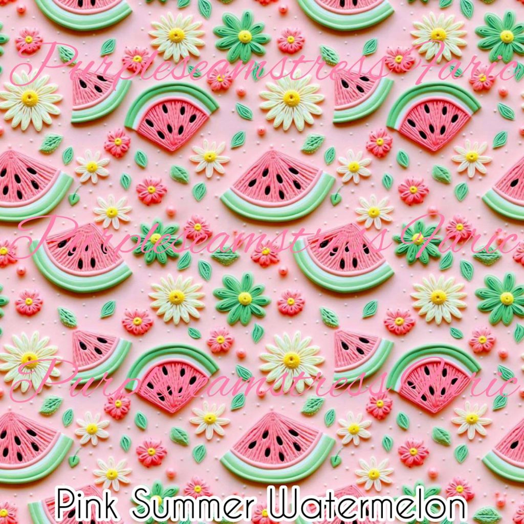 Pink Summer Watermelon – Fabric – Purpleseamstress Fabric