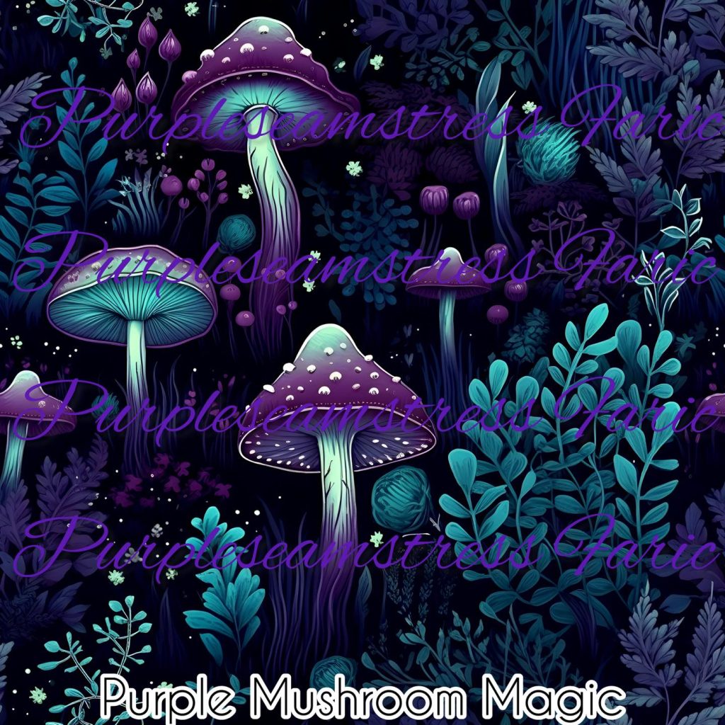 Purple Mushroom Magic – Fabric – Purpleseamstress Fabric