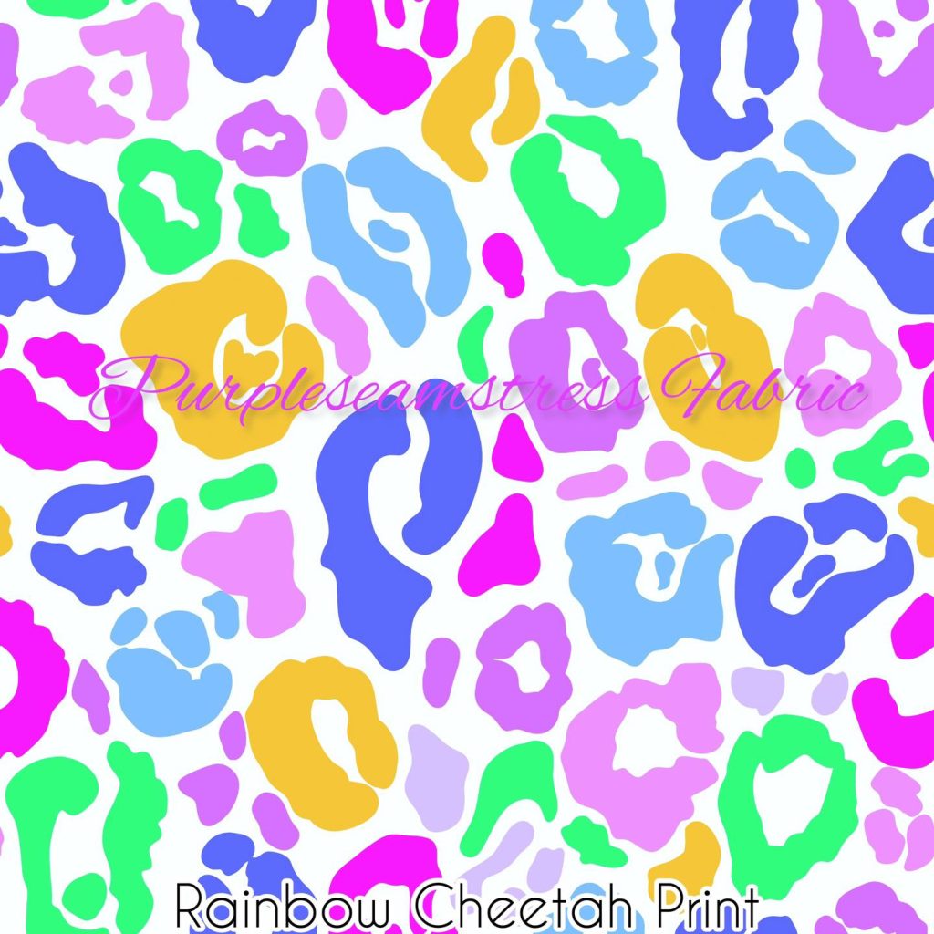 Rainbow Cheetah Print – Fabric – Purpleseamstress Fabric