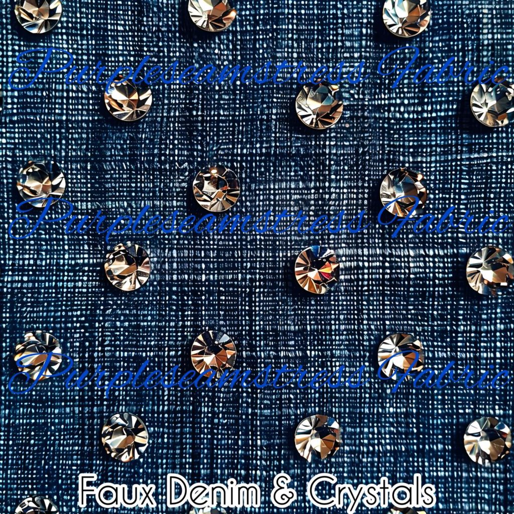 Faux Denim & Crystals – Fabric – Purpleseamstress Fabric