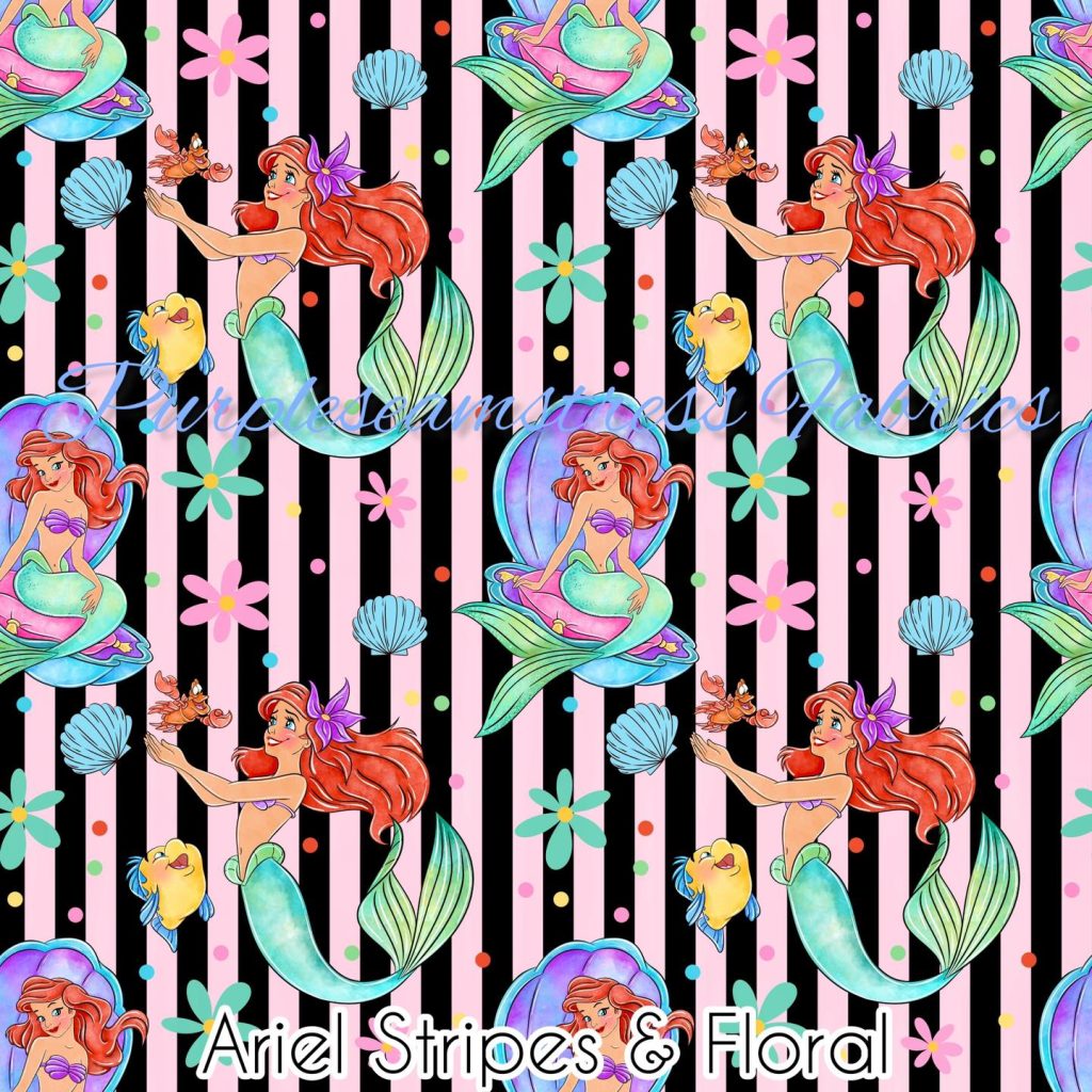 Ariel Stripes & Floral – Purpleseamstress Fabric