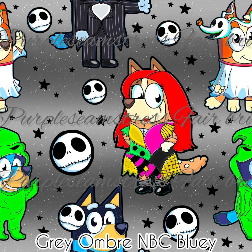 Grey Ombre NBC Bluey – Fabric – Purpleseamstress Fabric