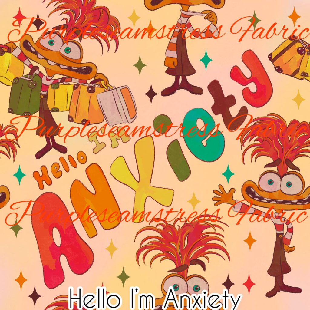 Hello I’m Anxiety – Fabric – Purpleseamstress Fabric