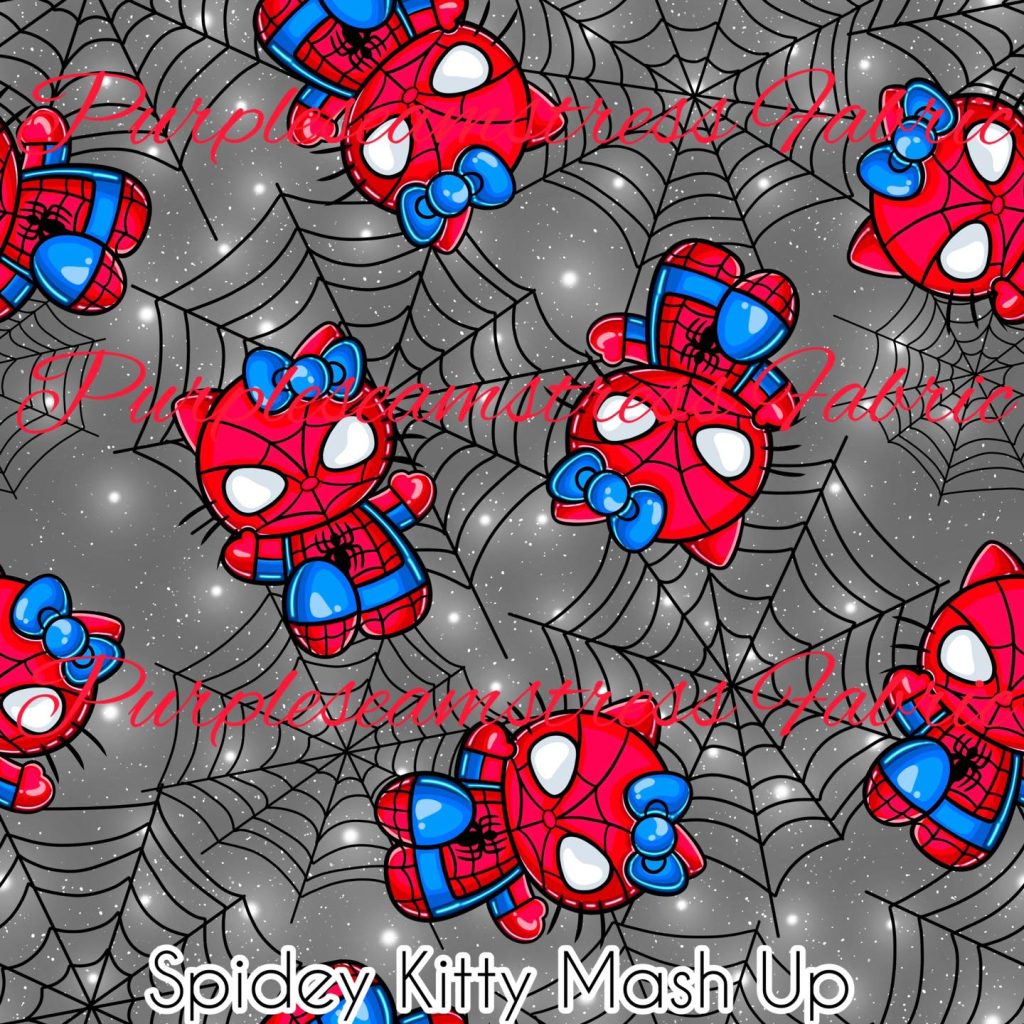Spidey Kitty Mash Up – Fabric – Purpleseamstress Fabric