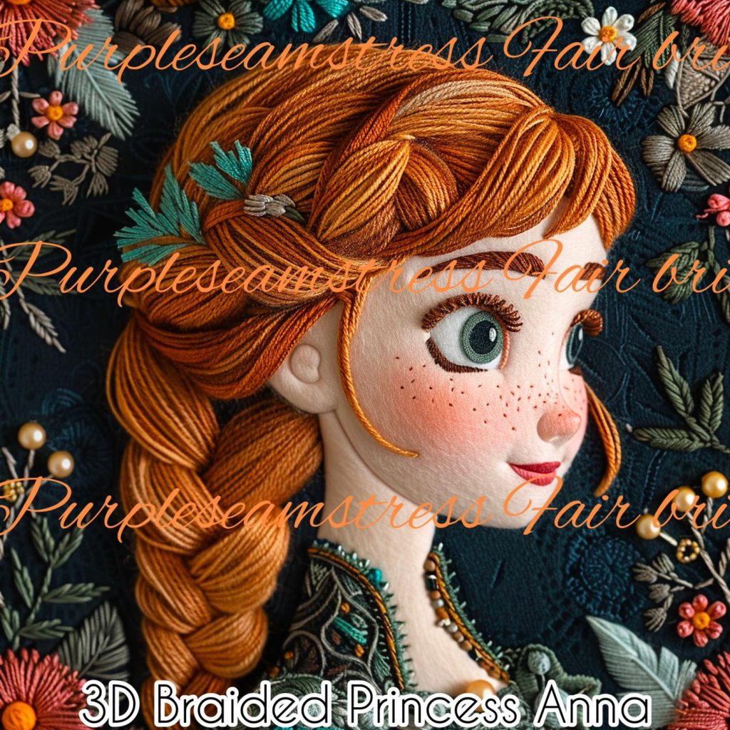 3D Braided Princess Anna – Fabric – Purpleseamstress Fabric
