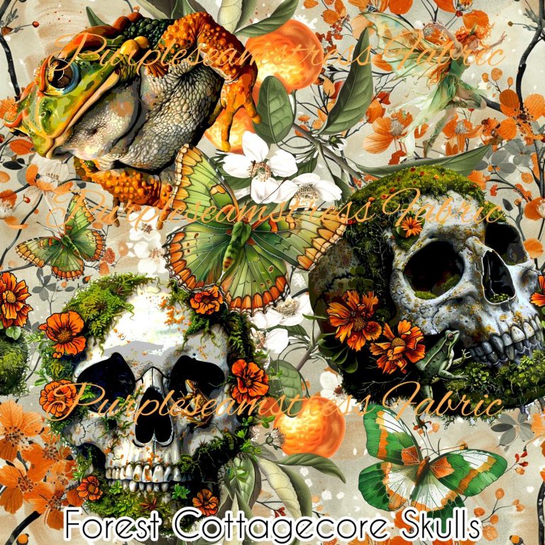 Forest Cottagecore Skulls – Purpleseamstress Fabric